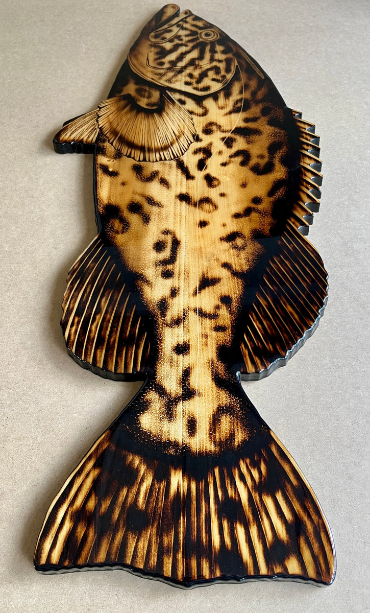 Gag Grouper 41” || Original Woodburned Fish Artwork – Bold Coast Burns